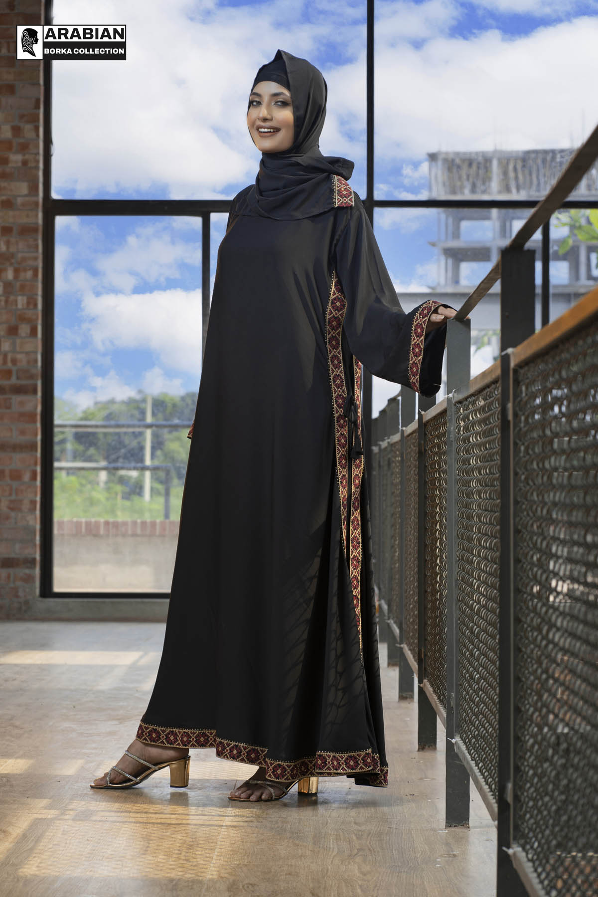 EMBROIDERY AND STONED WORKS BORKA WITH HIJAB B11198 - Arabian Borka ...