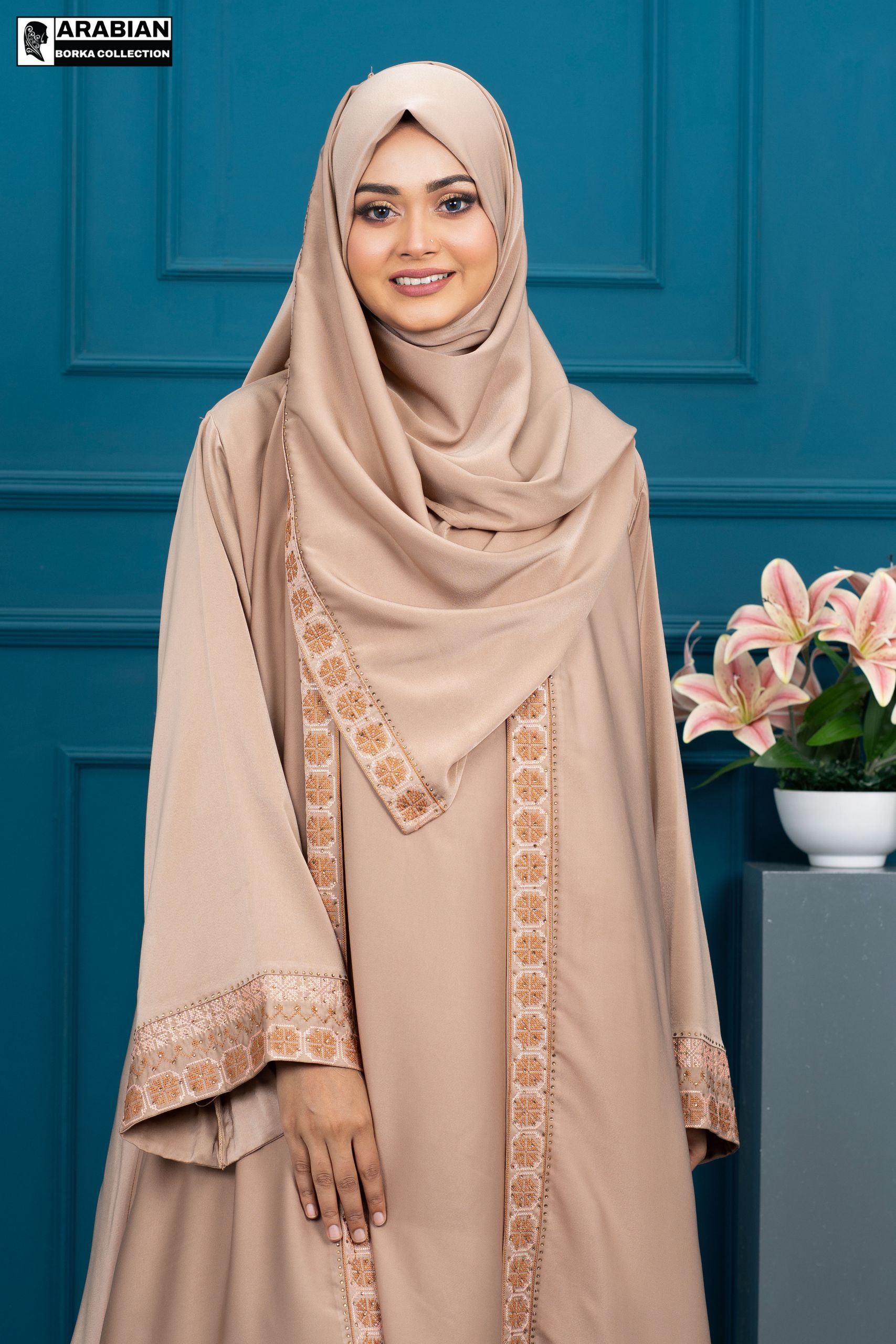 STONED WORKS AND EMBROIDERY KOTI BORKA B11627 - Arabian Borka Collection